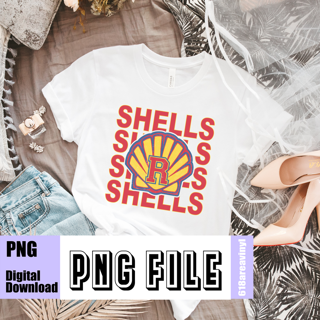 Digital Download Shells Stacked png – 618 area vinyl